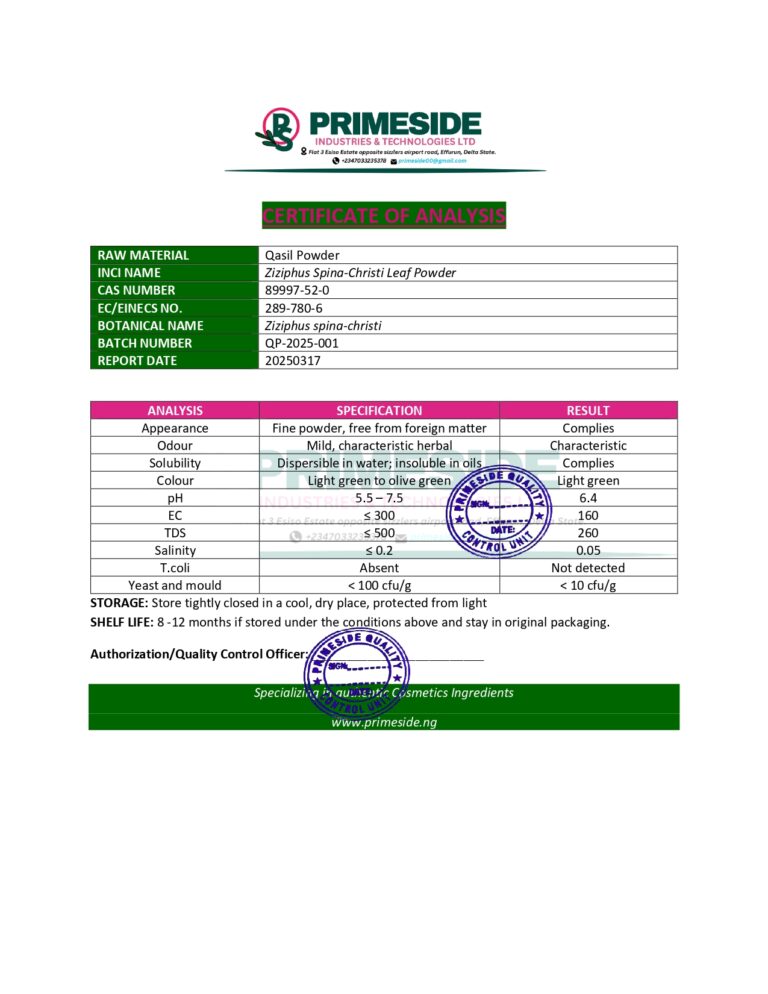 QASIL POWDER – PRIMESIDE INDUSTRIES & TECHNOLOGIES